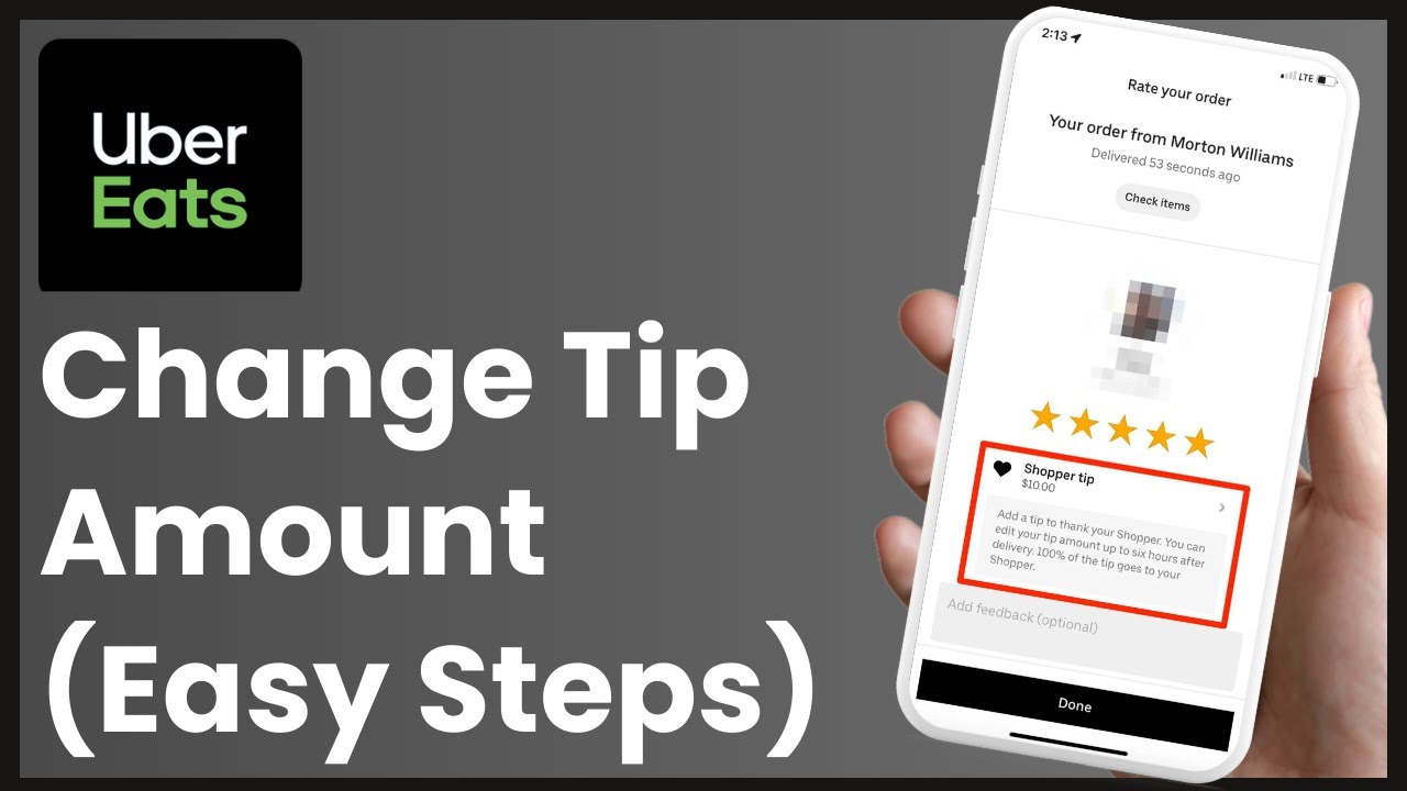 How to Change Tip in Uber Eats ! - YouTube
