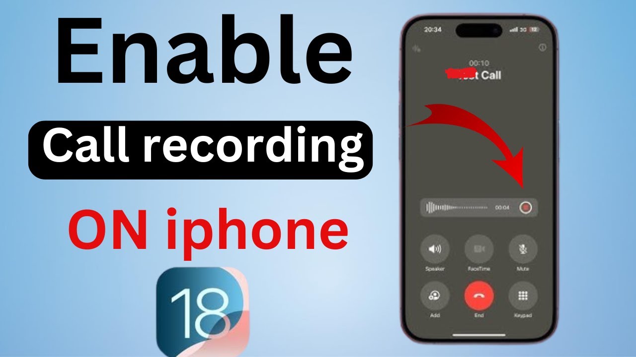 How to enable Call recoding feature ON iphone (iOS 18) - YouTube