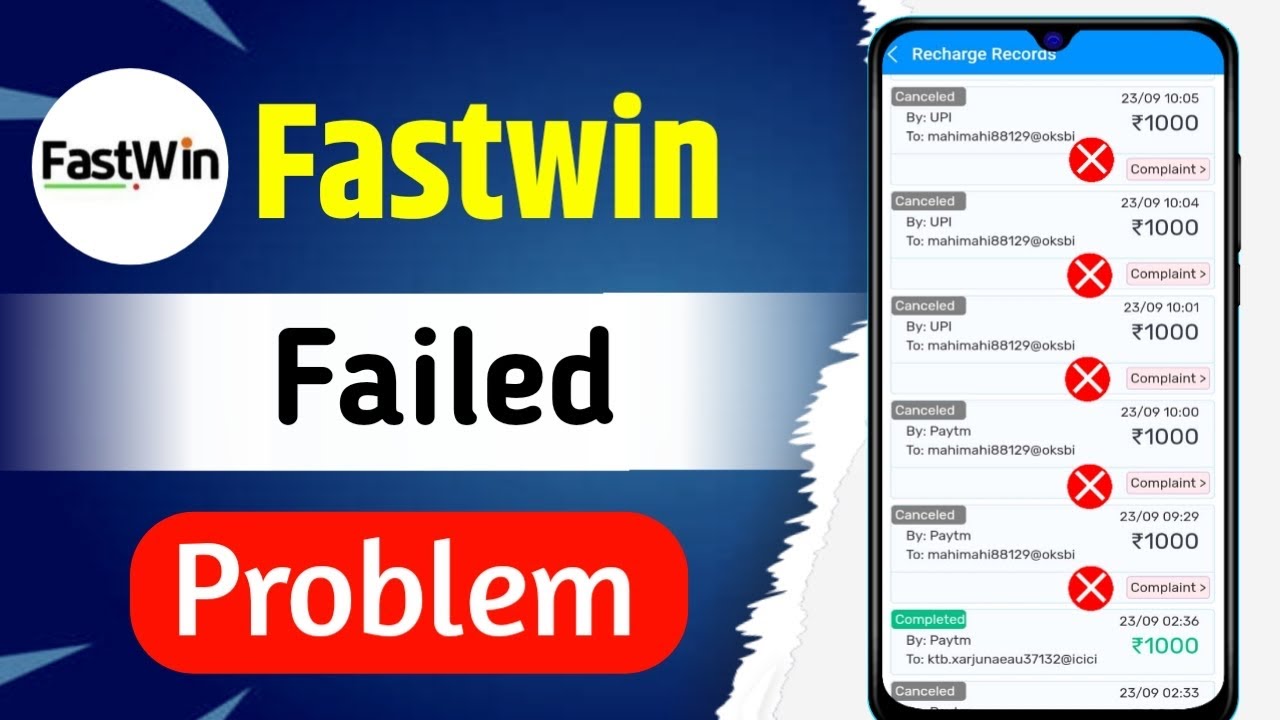Fastwin Recharge Problem solve | Fast win App Recharge Failed | Fast ...