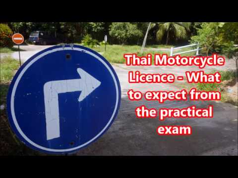 Thai motorbike licence - practical exam - YouTube