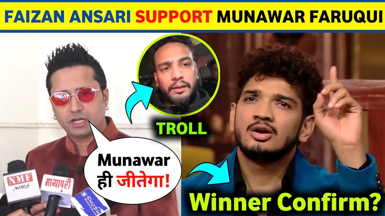 Faizan Ansari Full Support Munawar Faruqui 😲| Faizan Ansari Troll ...
