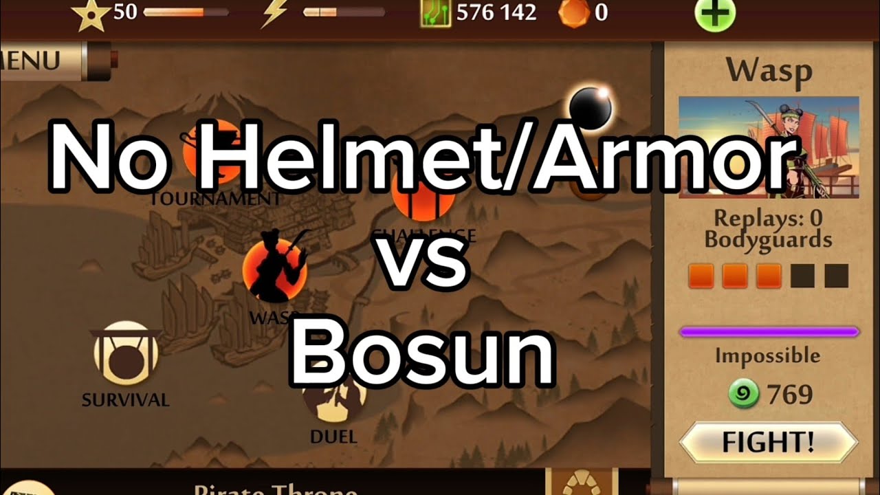 No Helmet/Armor Vs Bosun Eclipse Mode | Shadow Fight 2 - YouTube