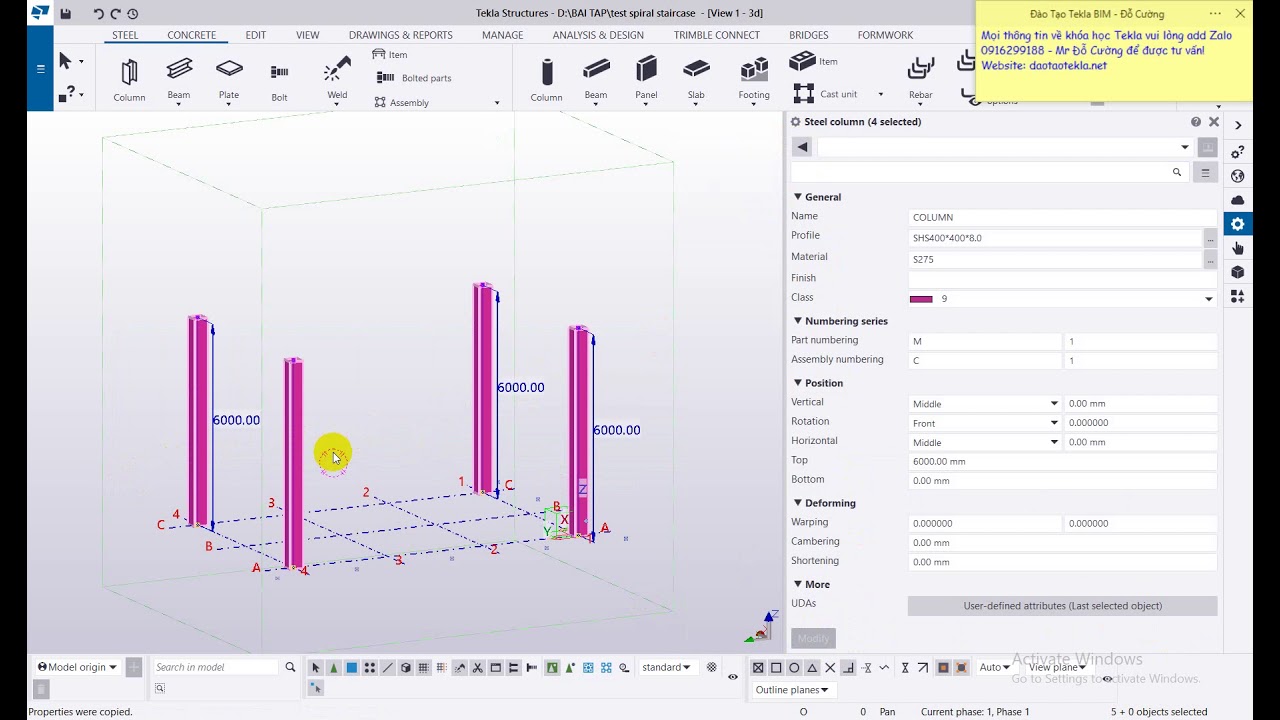 [Tekla Structures 2020] Copy Properties - YouTube