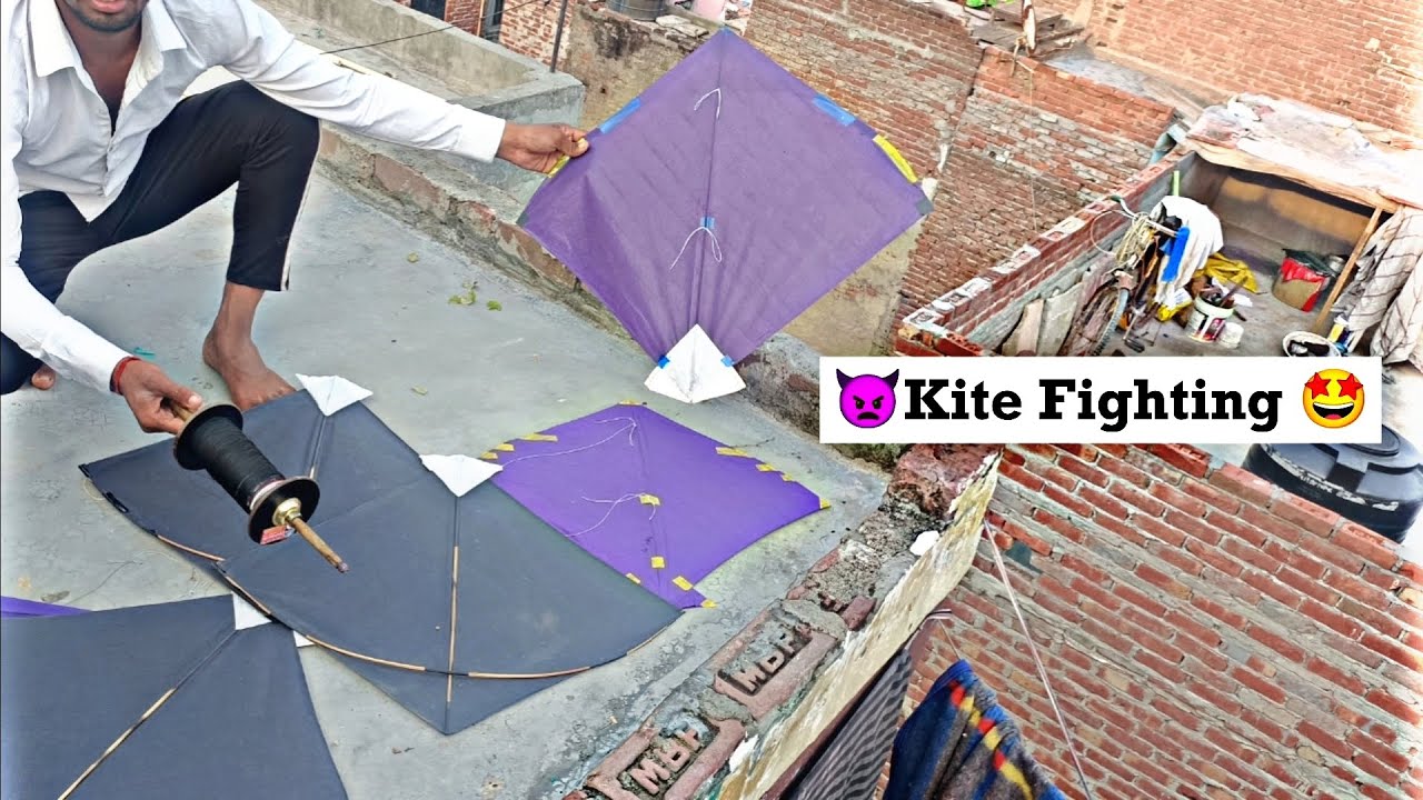Kite Fighting Roof 🤩 ( छत पे से पतंग बाजी 😉 ) 100% Safe Kite Fighting 💥 ...