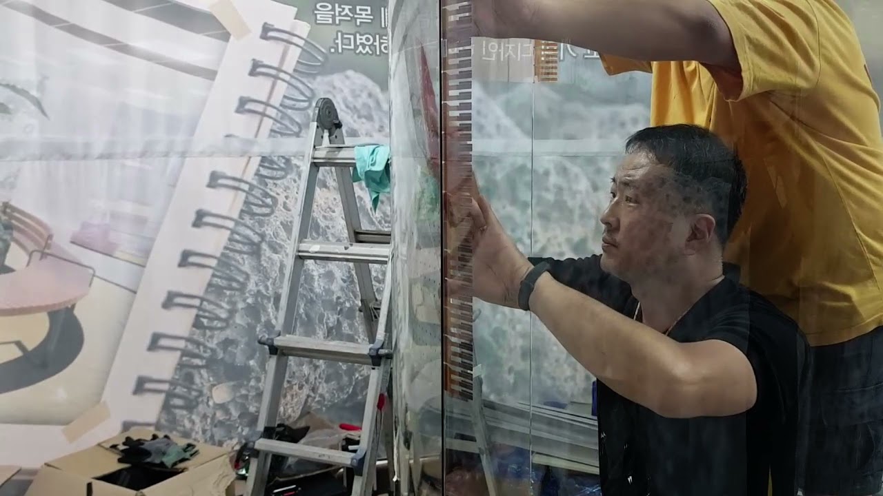 TLM(Transparent LED Film display Module) Installation - YouTube