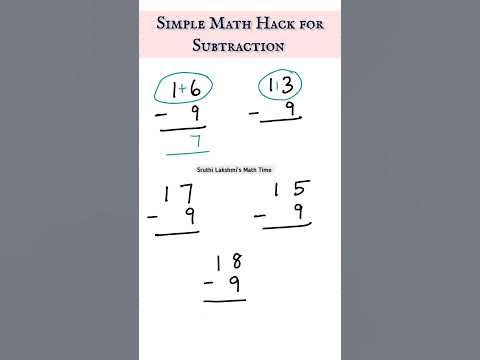 Simple Math Hack for Subtraction | Amazing Subtraction Trick | Subtraction Trick | #maths # ...