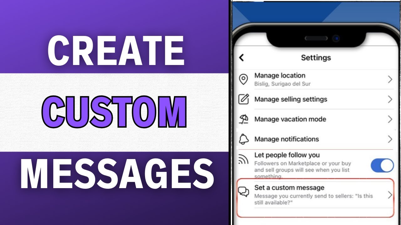 How to Create Custom Message Facebook Marketplace! - YouTube