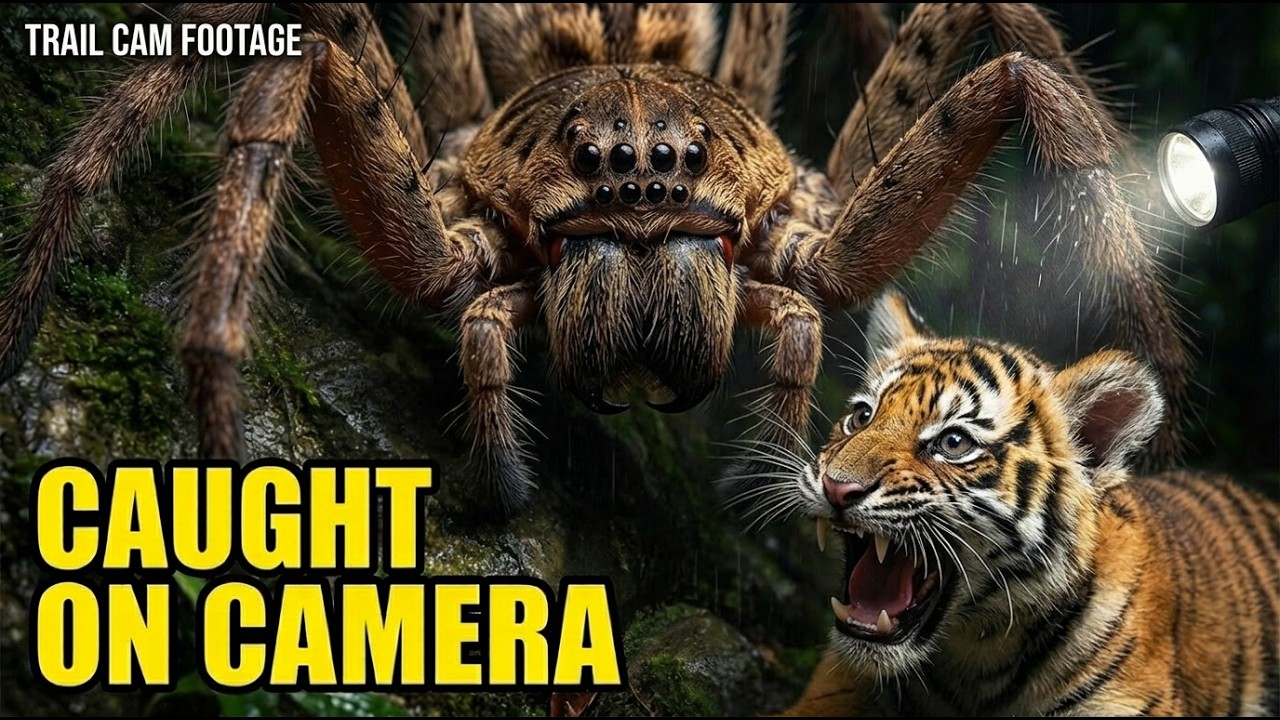 CAUGHT ON CAMERA: New Spider Species Eating Tiger Cub ALIVE | Jim ...