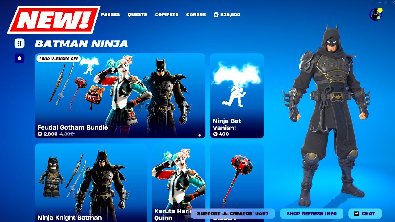 NEW Batman Ninja Skins BUNDLE & EMOTES Item Shop Fortnite! (Knight ...