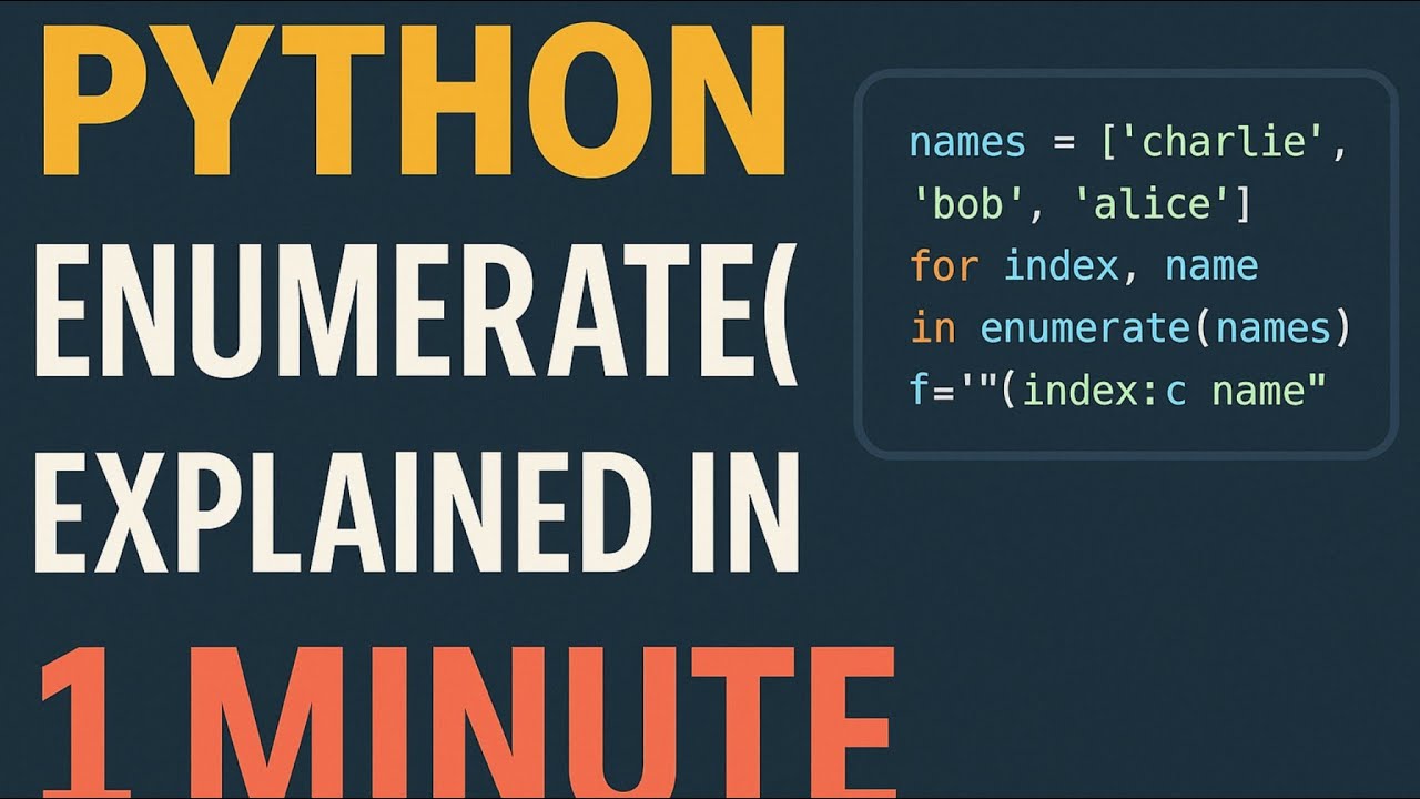 Stop Using Range Learn Enumerate In Python 🔥 Youtube 0557