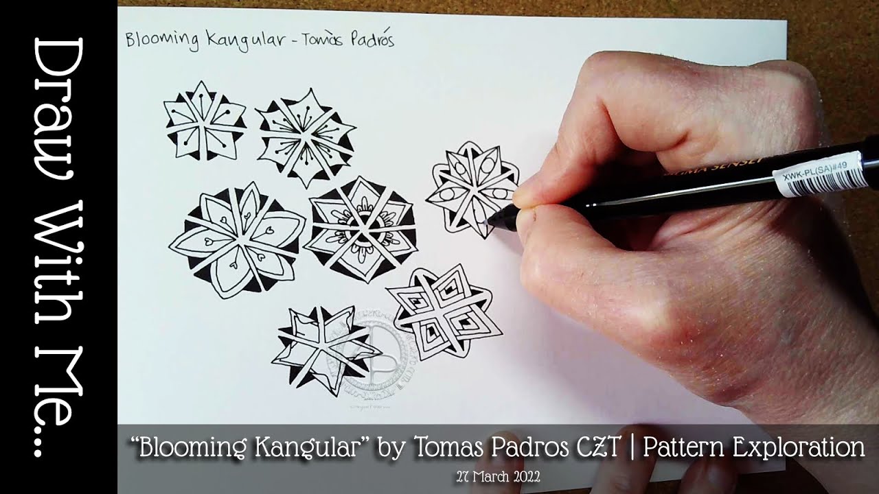 Draw With Me | Blooming Kangular by Tomas Padros CZT | Pattern Explorations - YouTube