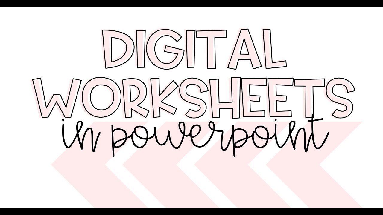 Digital Worksheets in PowerPoint - YouTube