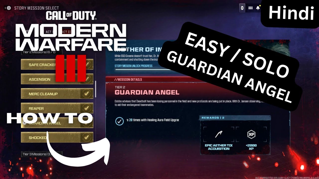 GUARDIAN ANGEL(ACT 2 Tier 2) - Here's how to complete it | CALL OF DUTY ...