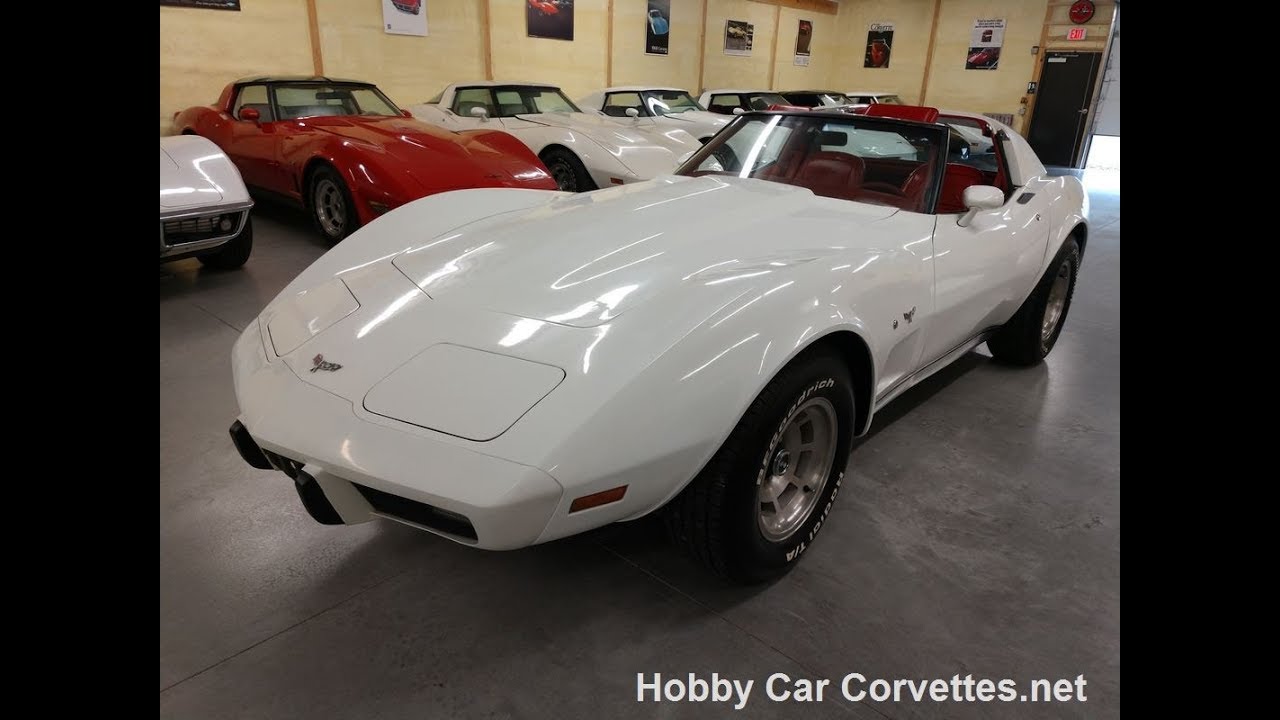 1977 White Corvette Red Int 4spd For Sale - YouTube