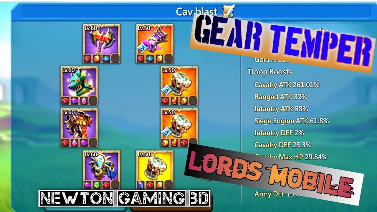 Gear temper lords mobile - f2p cav set - Newton Gaming BD #lordsmobile ...
