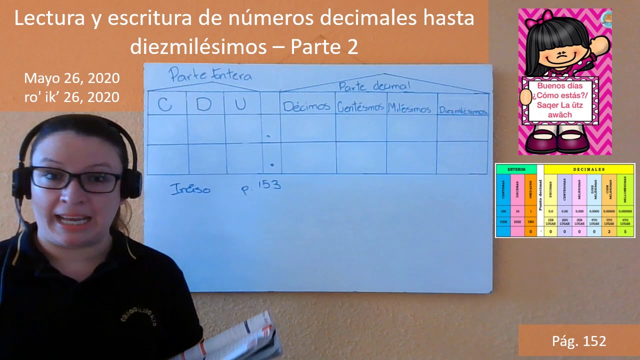 Mayo 26 - Lectura y escritura de numeros decimales hasta diezmilesimos ...
