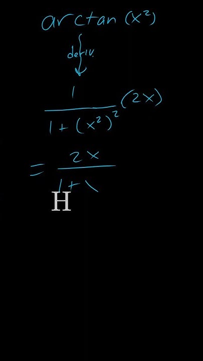 derivative arctan(x^2) = answer using chain rule // tan^(-1), tan inv, #Shorts - YouTube