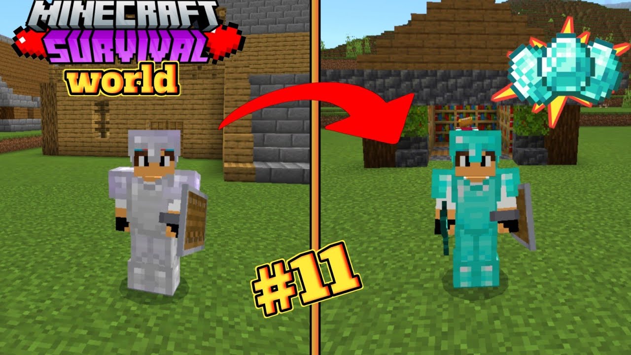 Minecraft survival world iron armour to transform diamond armour😈 - YouTube