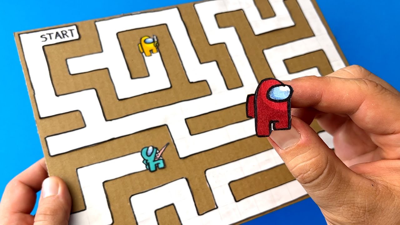 10 AMONG US ARTS & CRAFTS - How to draw AMONG US GAME at HOME - YouTube
