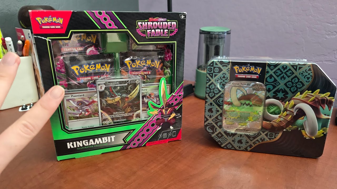 Opening up new Shrouded Fable and Paldean Fates pokemon booster packs ...
