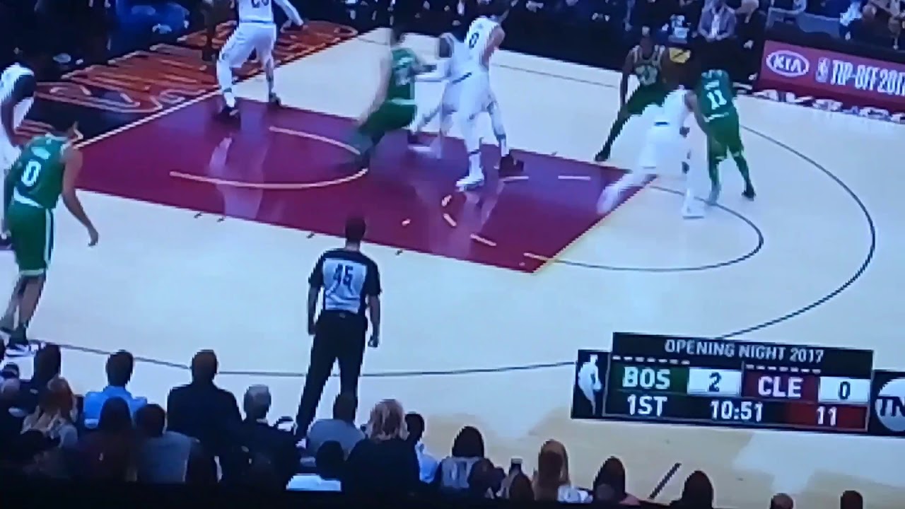 LeBron James blocks Jayson Tatum first shot. - YouTube