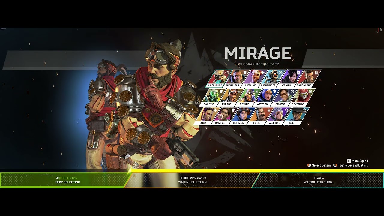 Apex voice chat clipping in character select screen - YouTube