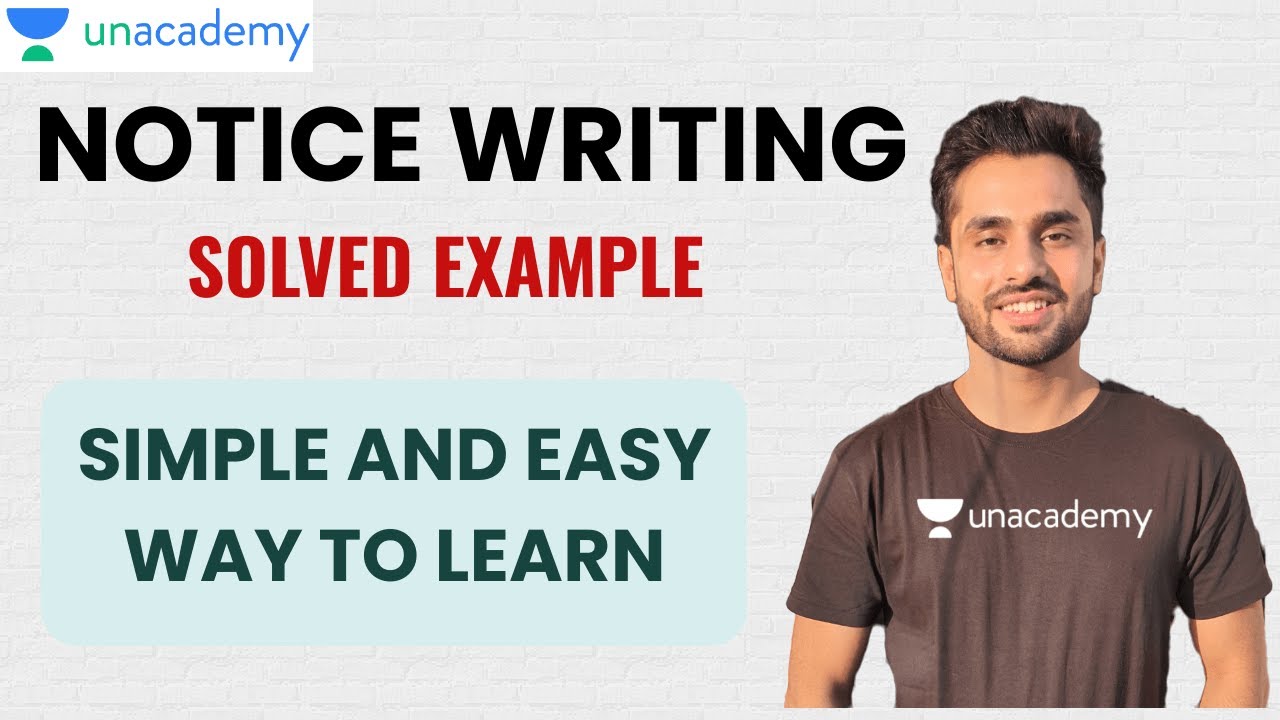 NOTICE WRITING - LEARN WITH A SOLVED EXAMPLE - YouTube