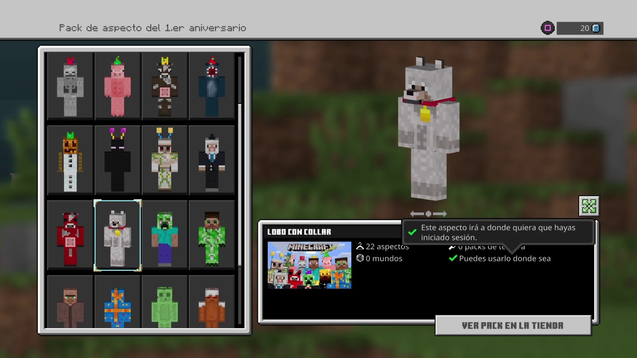 Pack de aspectos del 1‘Er aniversario de minecraft - YouTube