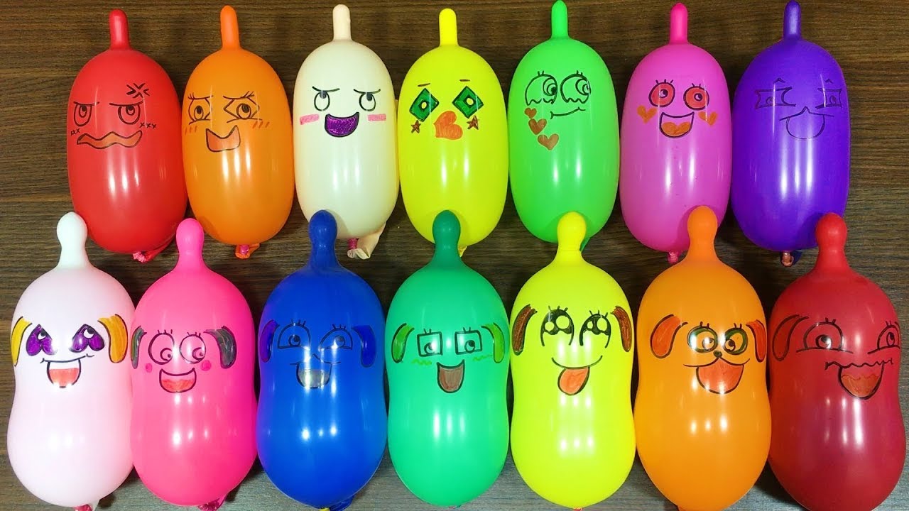 MIXING SLIME WITH FUNNY BALLOONS AND GLITTER ! SATISFYING ASMR SLIME ...