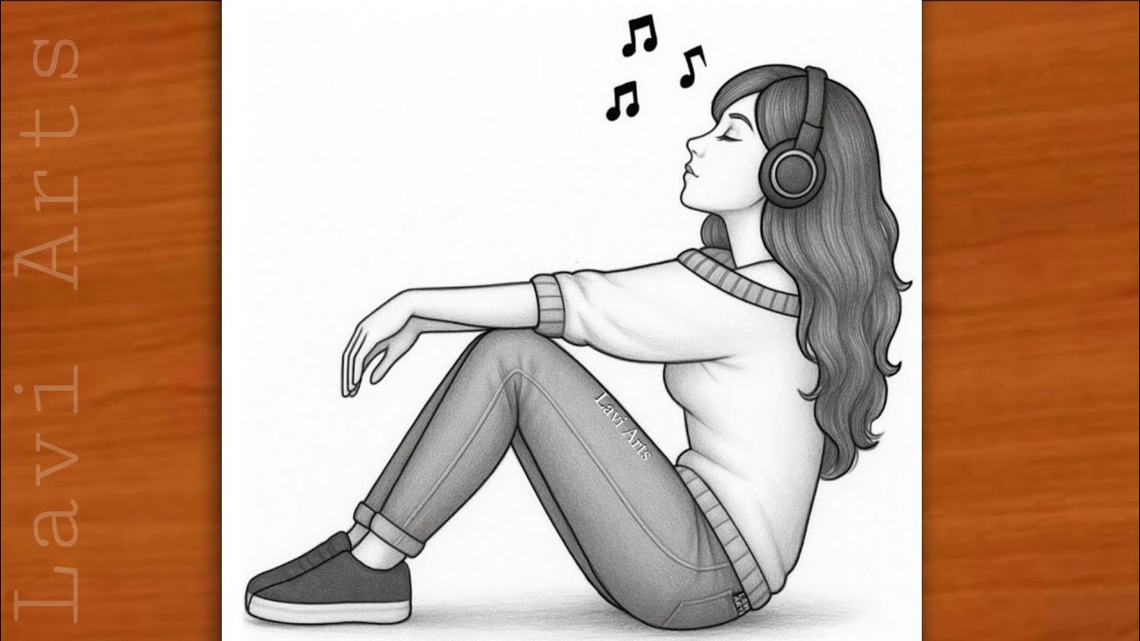 Relaxing Girl Pencil Drawing | Easy Step by Step Sketch Tutorial | kız resmi | Drawing - YouTube