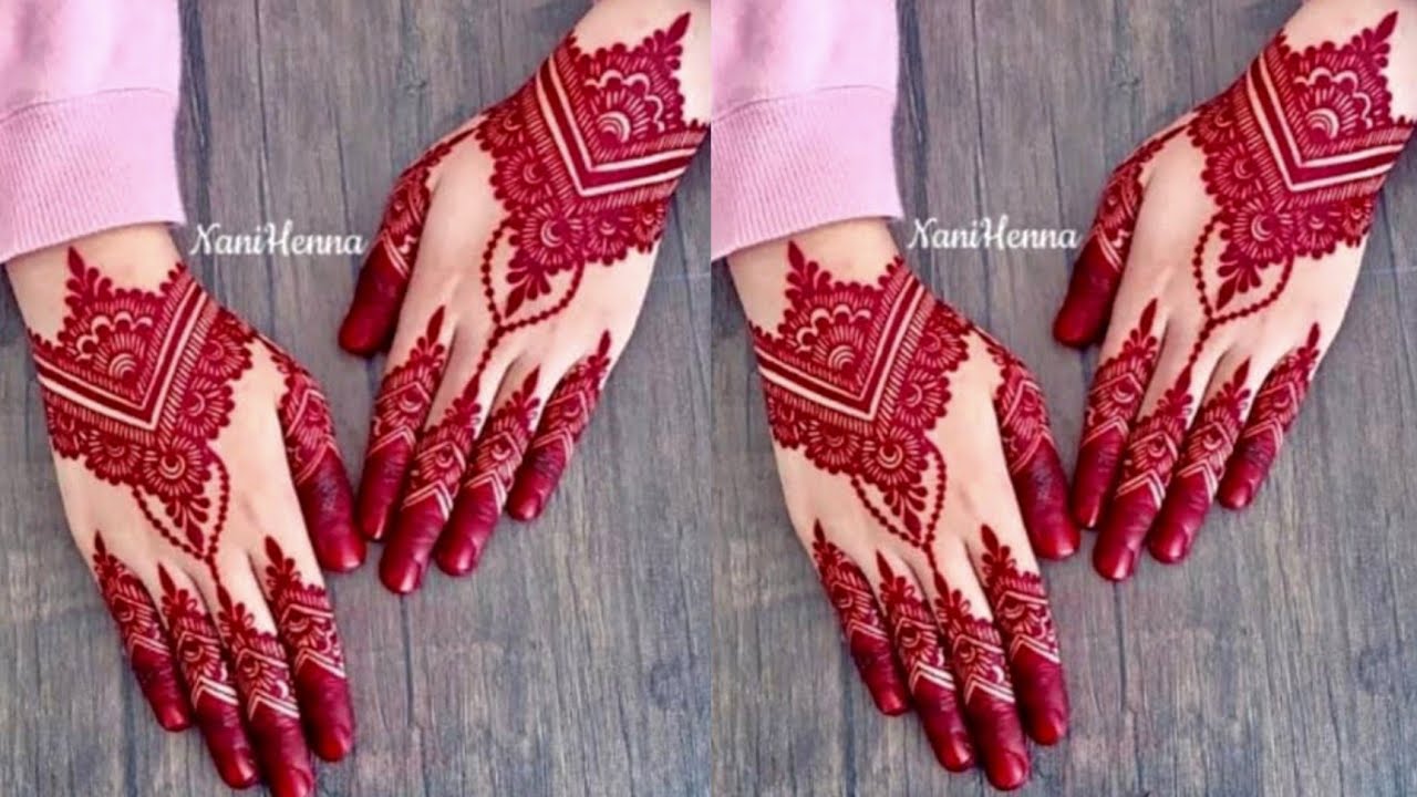 Awesome red mehndi design for any occasion and festivals - YouTube