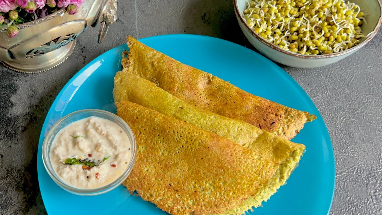 5-minute recipe for Instant Sprouts Oats Dosa - YouTube