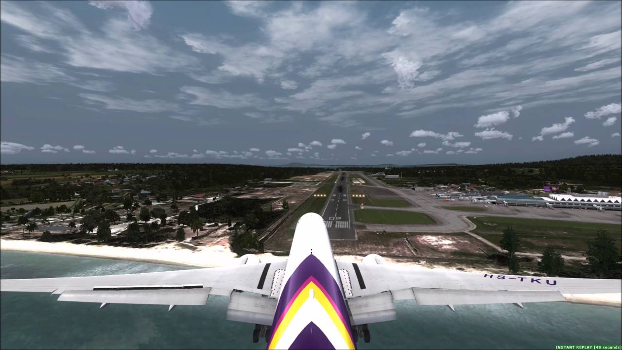 Crosswind Landing Phuket THAI 777-300ER [Speed Brakes Failure] FSX ...