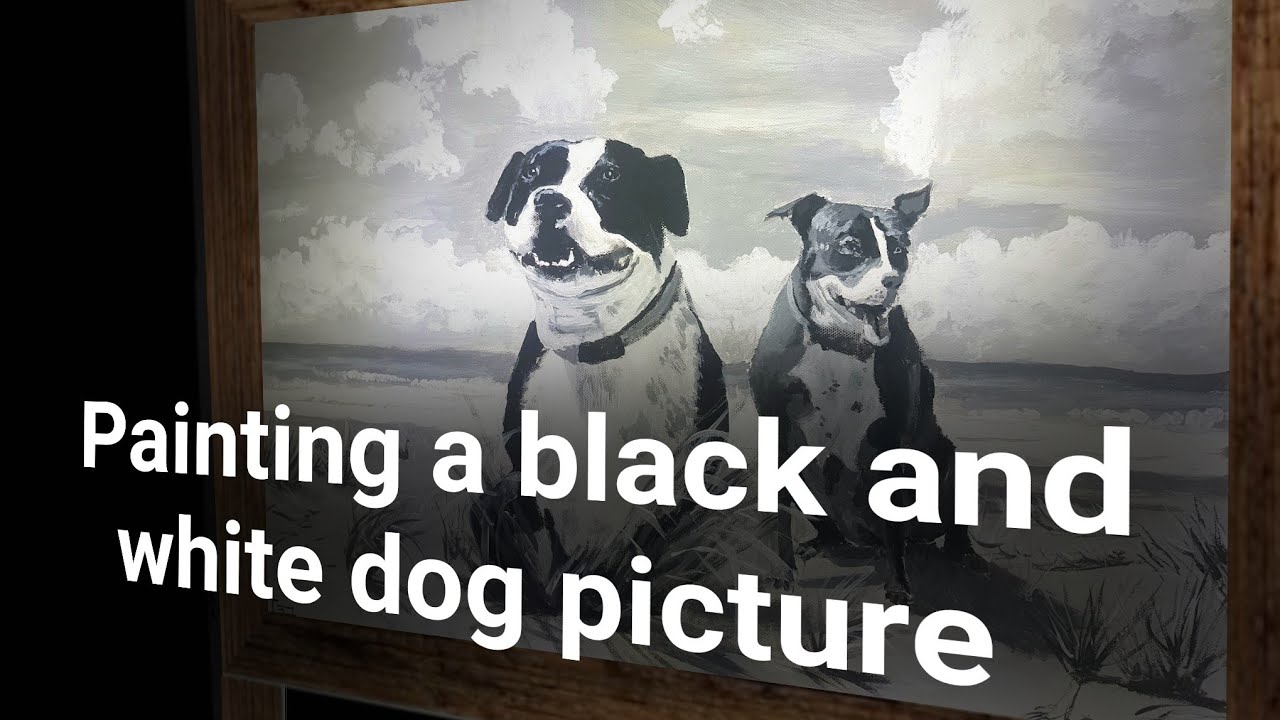Black and white dog painting, Ian Marx - YouTube