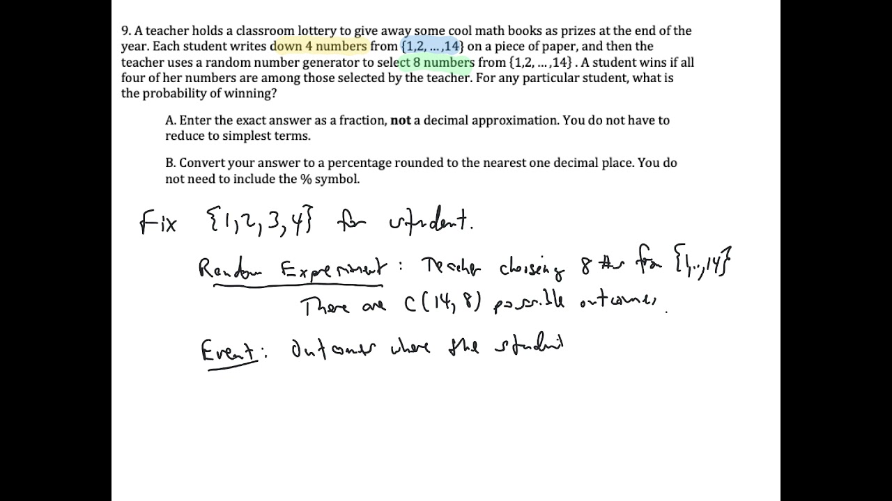 Probability for Lottery Problem - YouTube