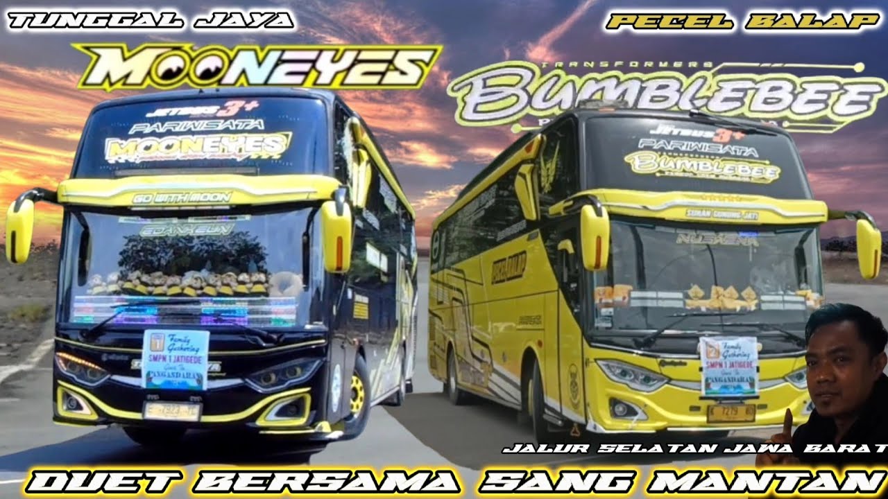 BUS PECEL BALAP OM RUDI BUMBLEBEE VS BUS TUNGGAL JAYA MOONEYES DUET ...