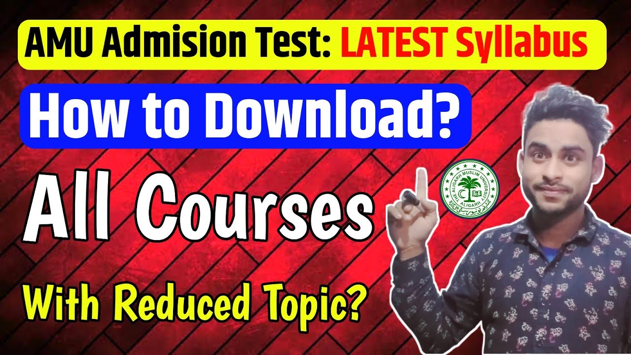 How to Download AMU LATEST Test Syllabus #amu #syllabus - YouTube