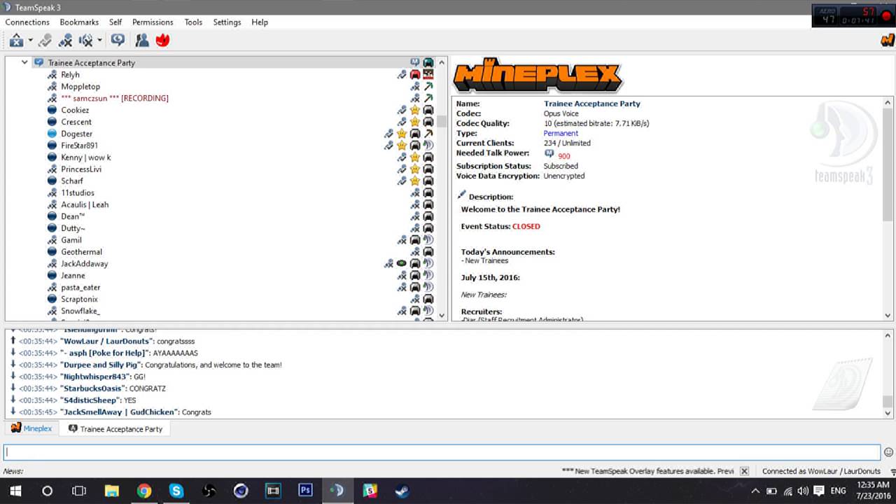 Mineplex | Trainee Acceptance Party | 07.22.2016 - YouTube