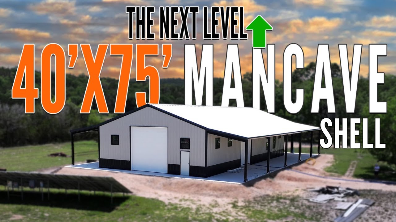 NEXT LEVEL 40'x75' Metal Building | Man Cave Shell Tour in Medina ...