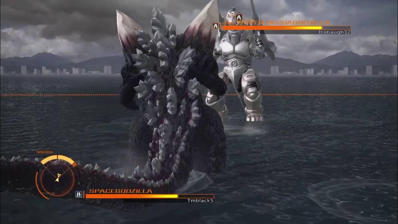 GODZILLA PS4 versus mode : SpaceGodzilla vs. SuperMechaGodzilla "Who will drop?" - YouTube