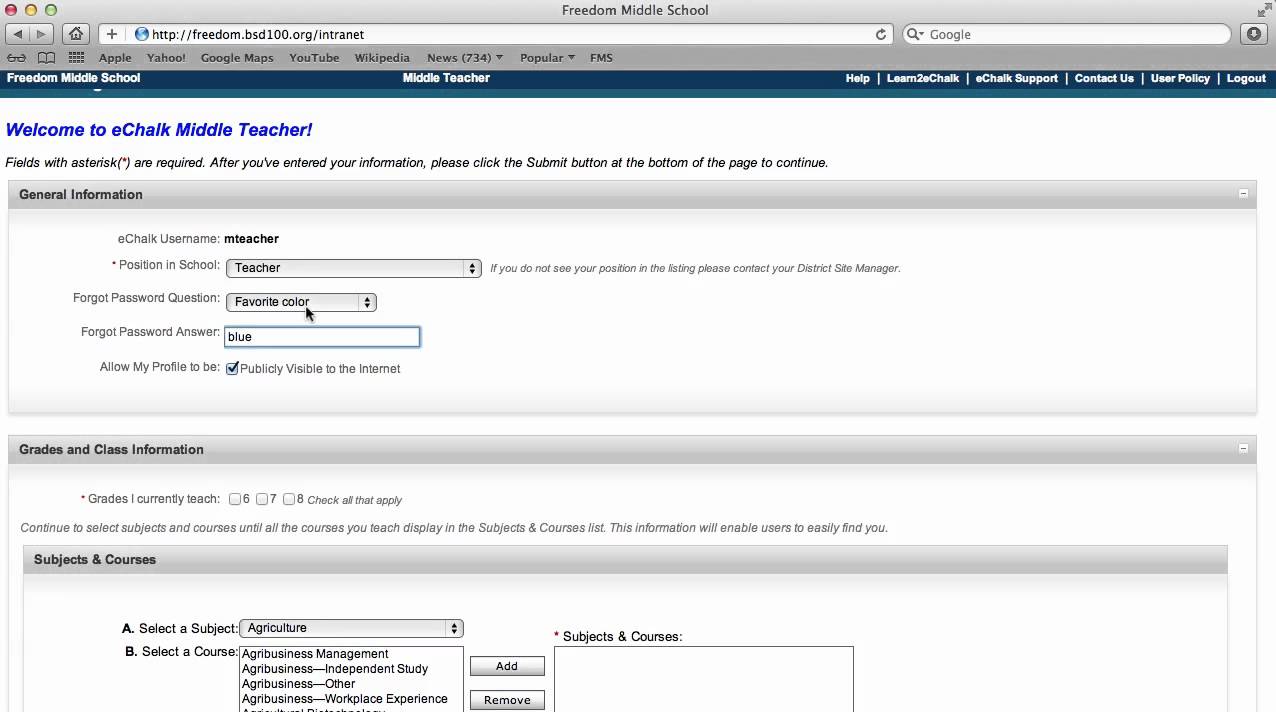 First Time Login to eChalk - Teachers - YouTube