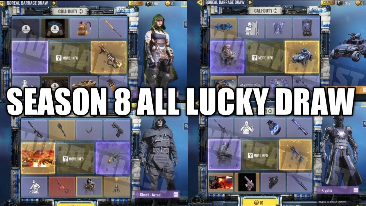 Cod mobile season 8 all lucky draws | All legendary and epic character ...