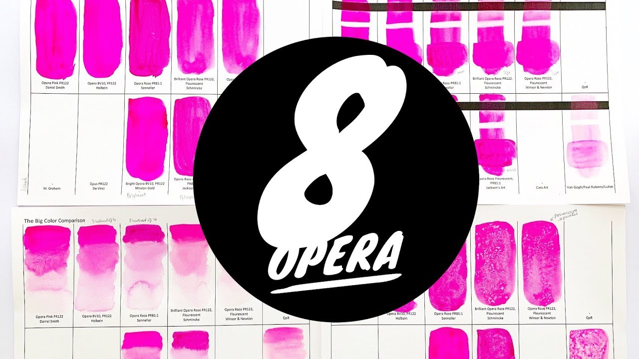Colossal Color Showdown Ep. 18: Opera | Comparing 8 Watercolor Brands ...