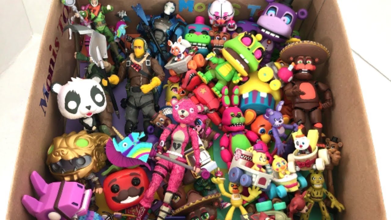 Box Full of Fortnite and Five Nights at Freddy’s Figures Cuddle Team ...