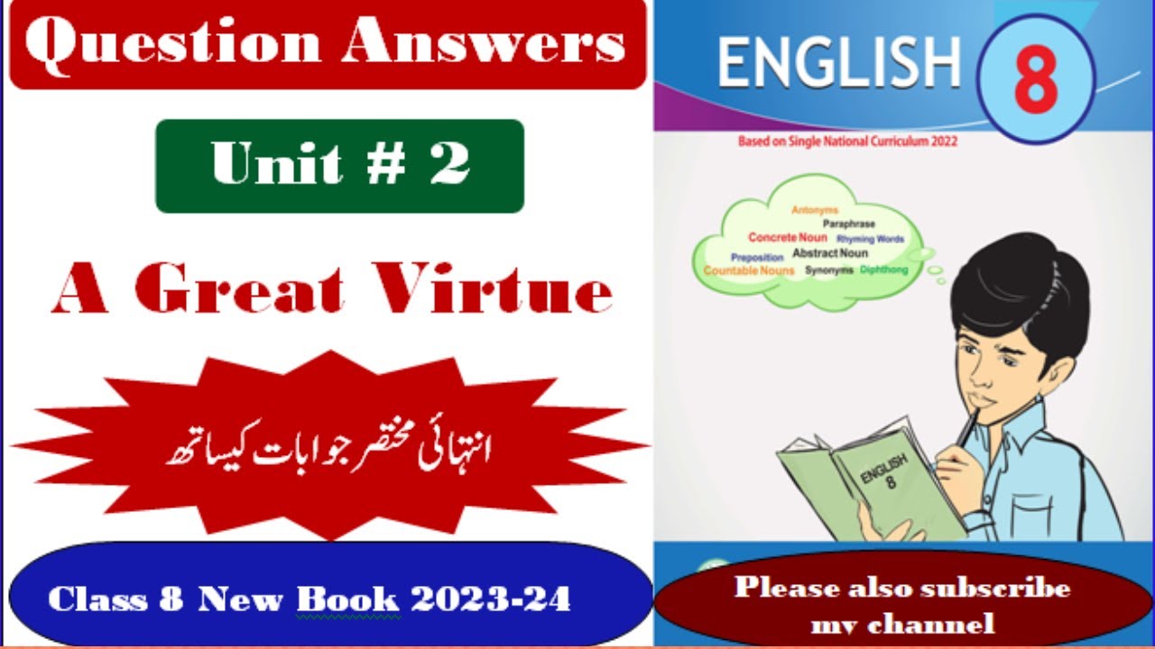 English Class 8 Chapter 2 Questions Answers | A Great Virtue | New Book ...