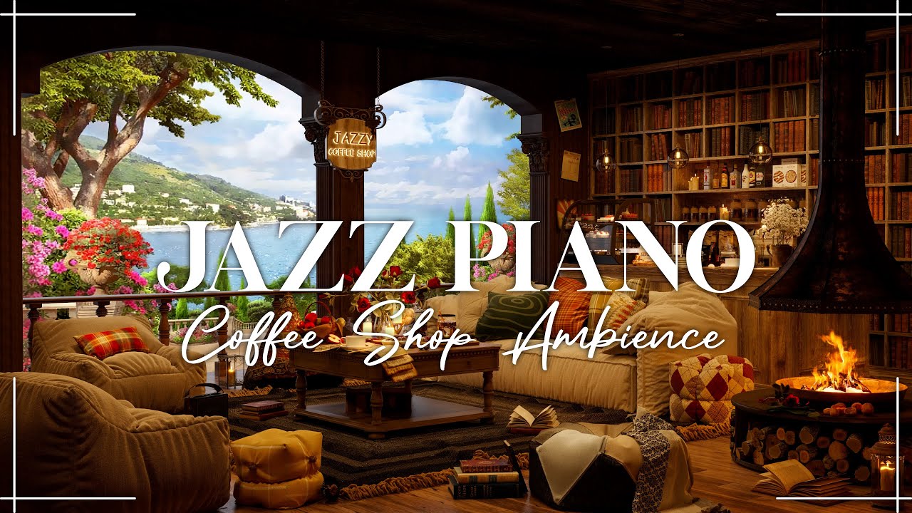 Relaxing in Spring Coffee Shop Ambience with Smooth Jazz Music to Study ...