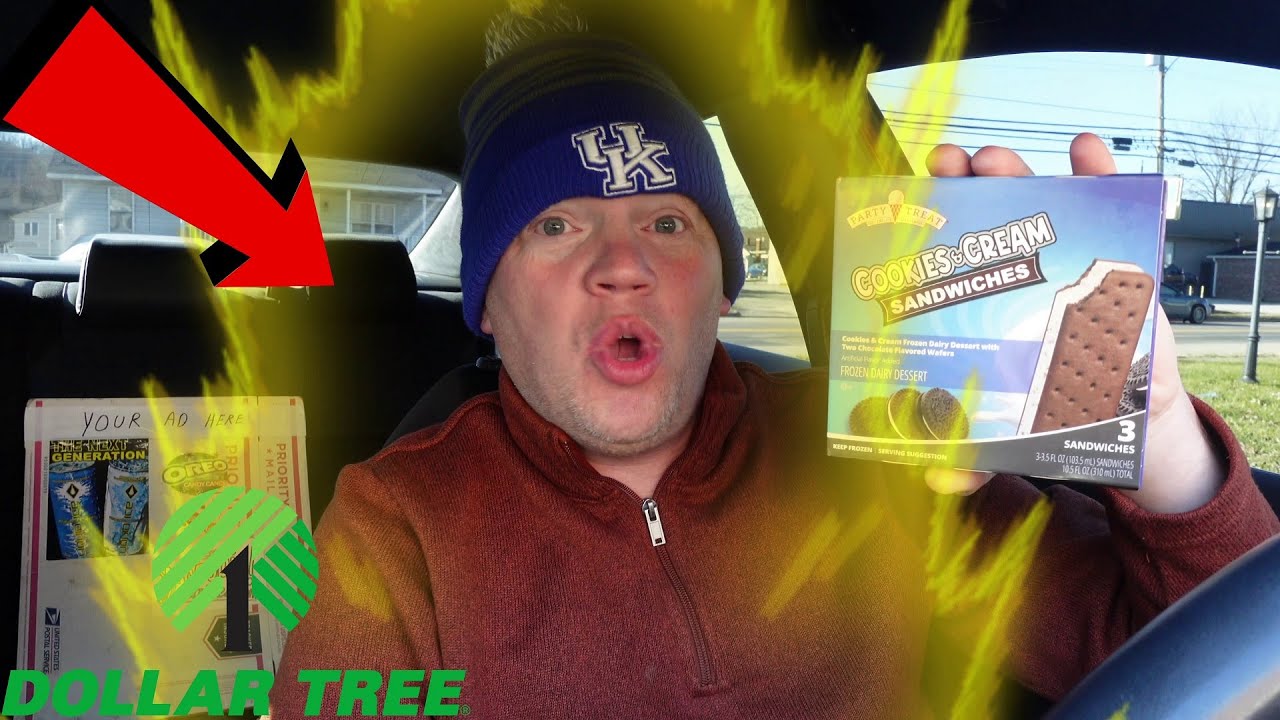Dollar Tree Cookies & Cream Ice Cream Sandwich (Reed Reviews) - YouTube