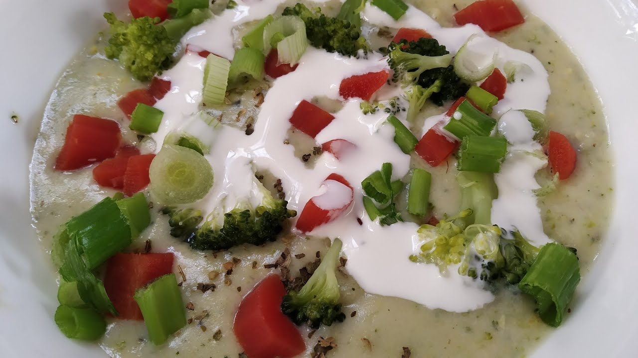 Broccoli & sweet corn creamy soup. - YouTube