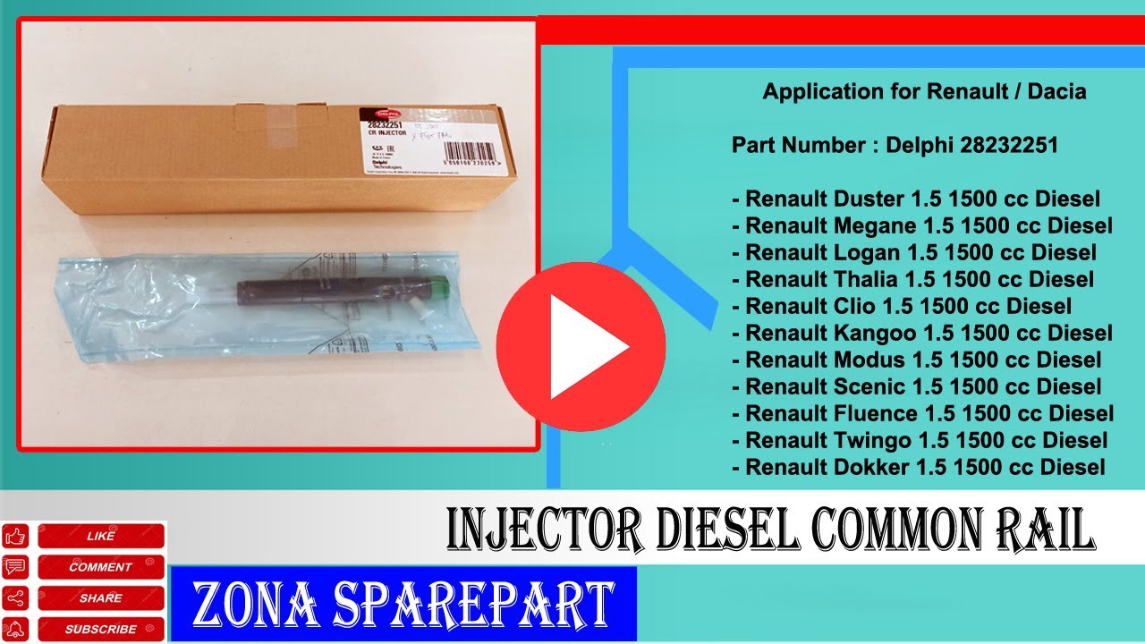 How Fuel Injector Renault Dacia 1.5 1500 cc Delphi 28232251 Duster ...