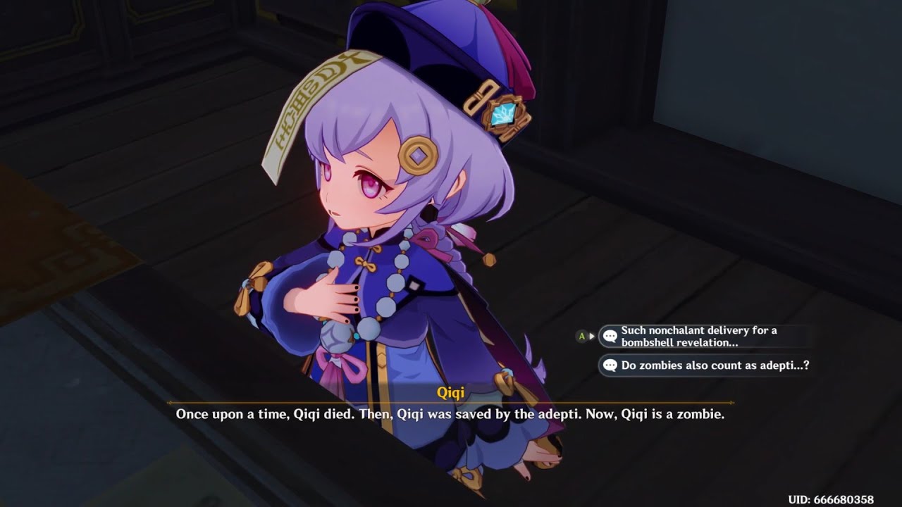 Genshin Impact | Zombie Qiqi Introduction (Cute Story Scene) - YouTube